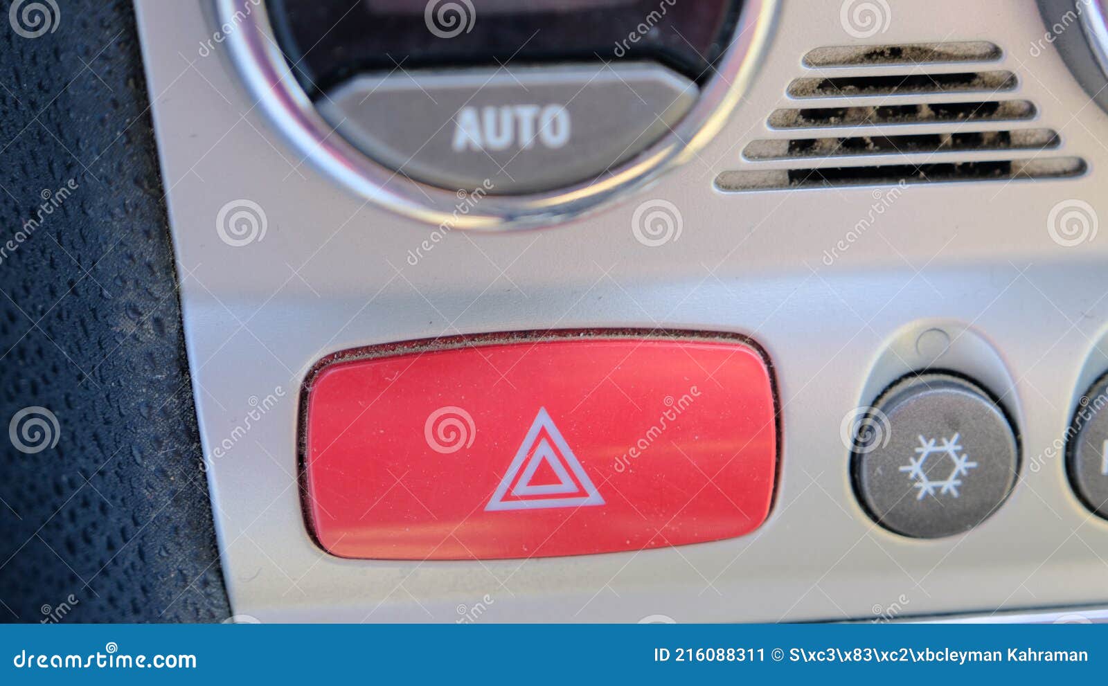 4-way Flasher Red Button Inside the Car Stock Image - Image of metal ...