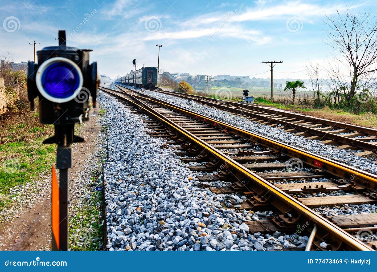 The Way Forward Near the Railway Signals Stock Image - Image of point ...