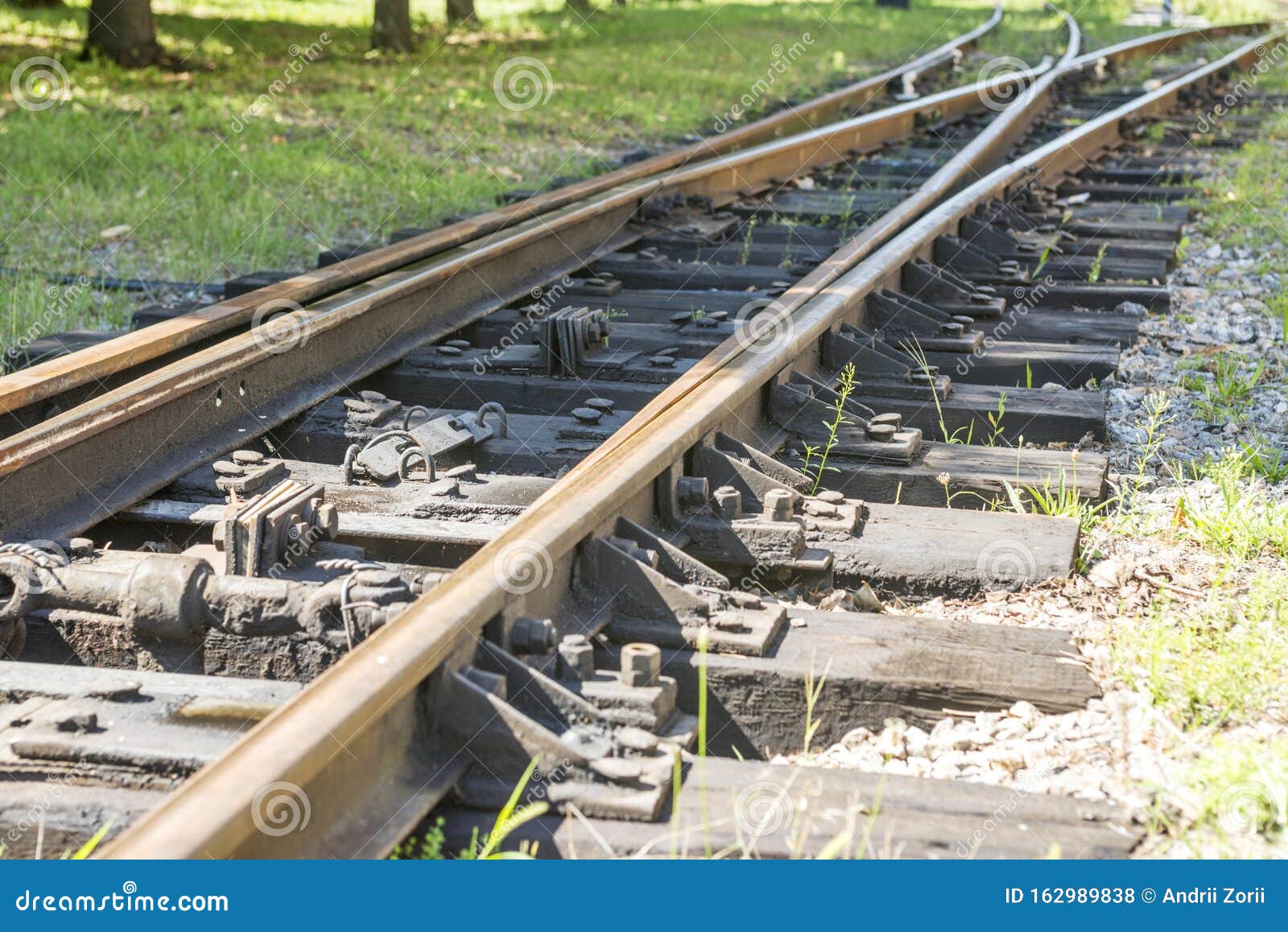 The Way Forward Railway. Two Railway Tracks Merge Stock Photo - Image ...