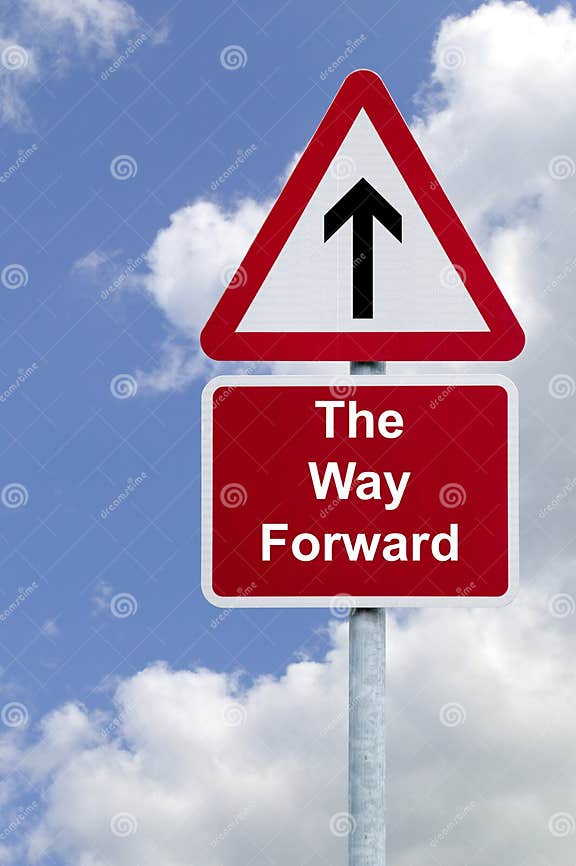 The Way Forward Sign in the Sky Stock Photo - Image of message, signal ...