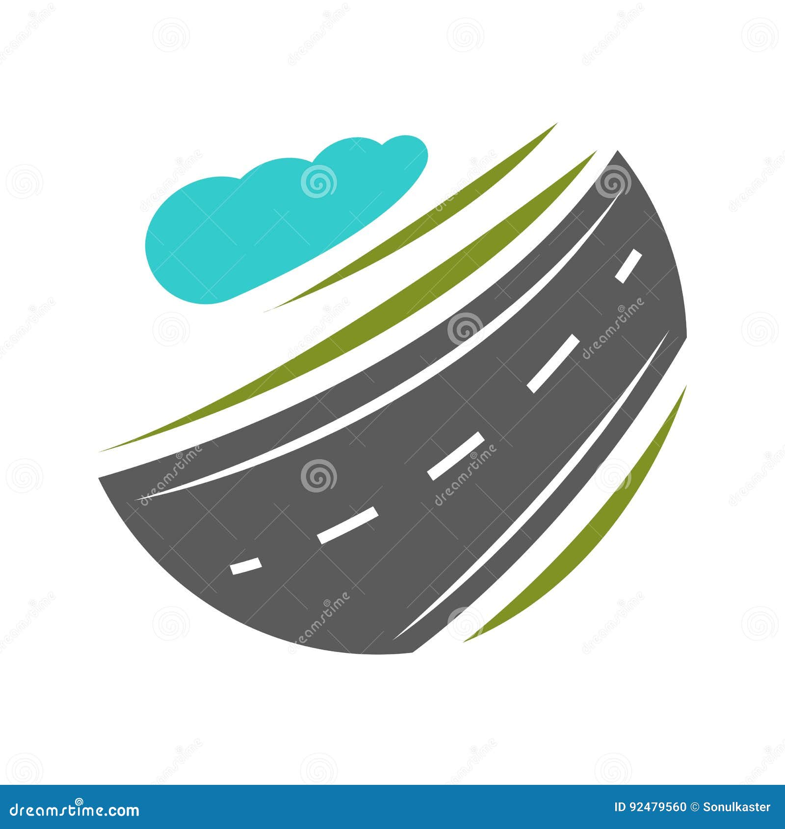 Way Going Forward and Turning with Abstract Greenery Vector Stock ...