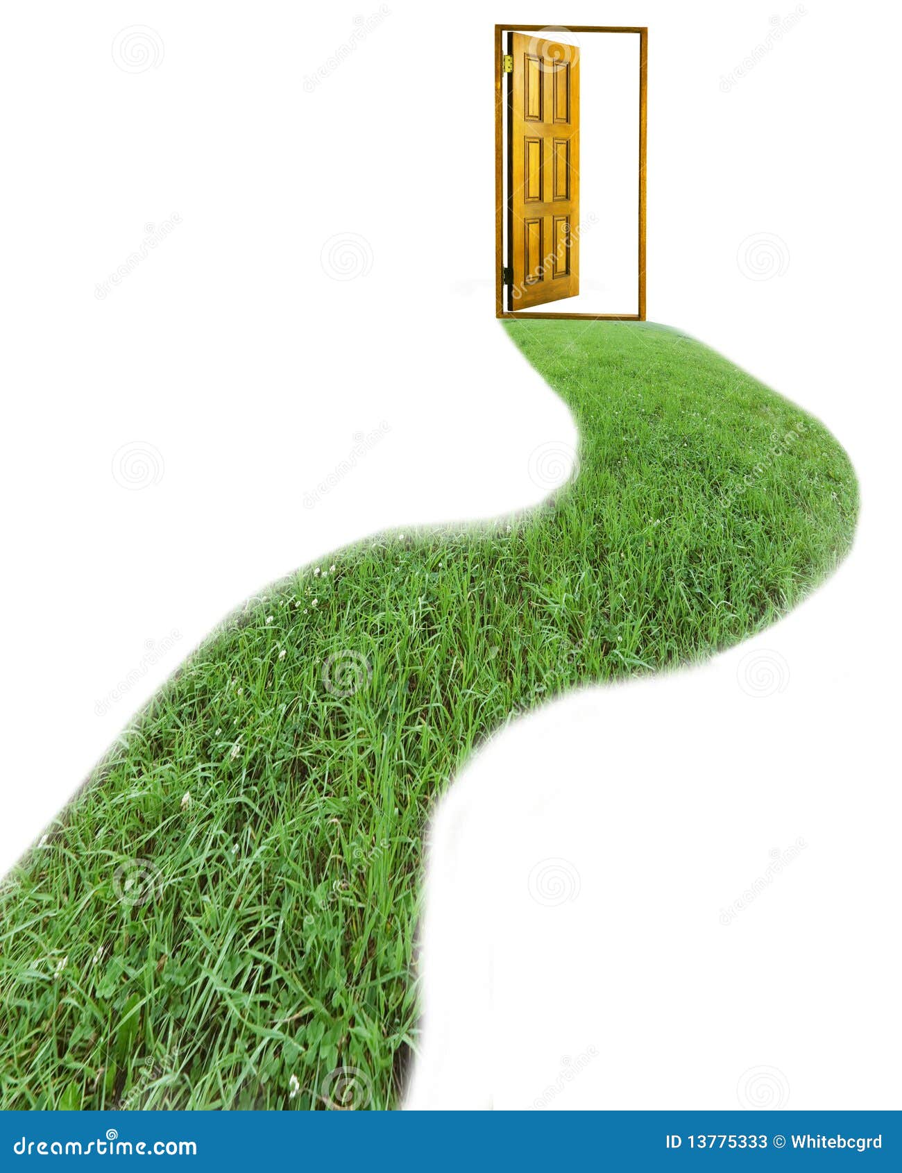 Way through the Grass To Open Door Stock Illustration - Illustration of ...