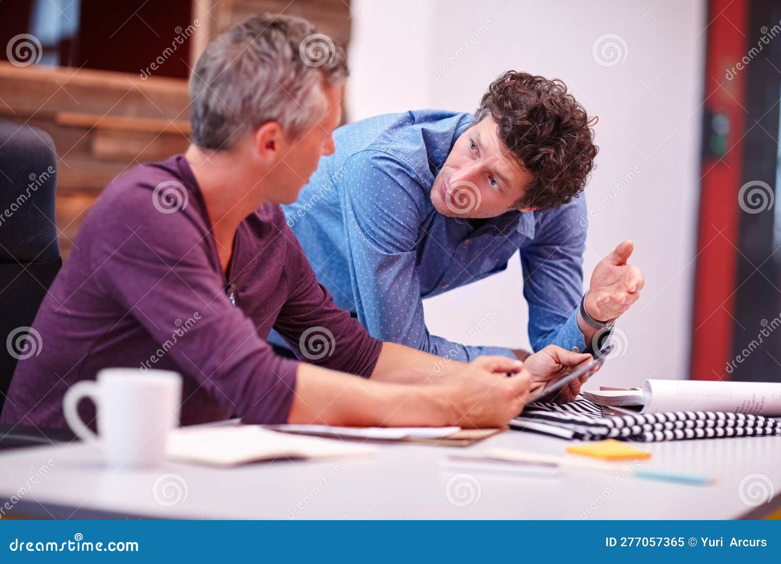 The Way I See it...two Male Coworkers at Work. Stock Image - Image of ...