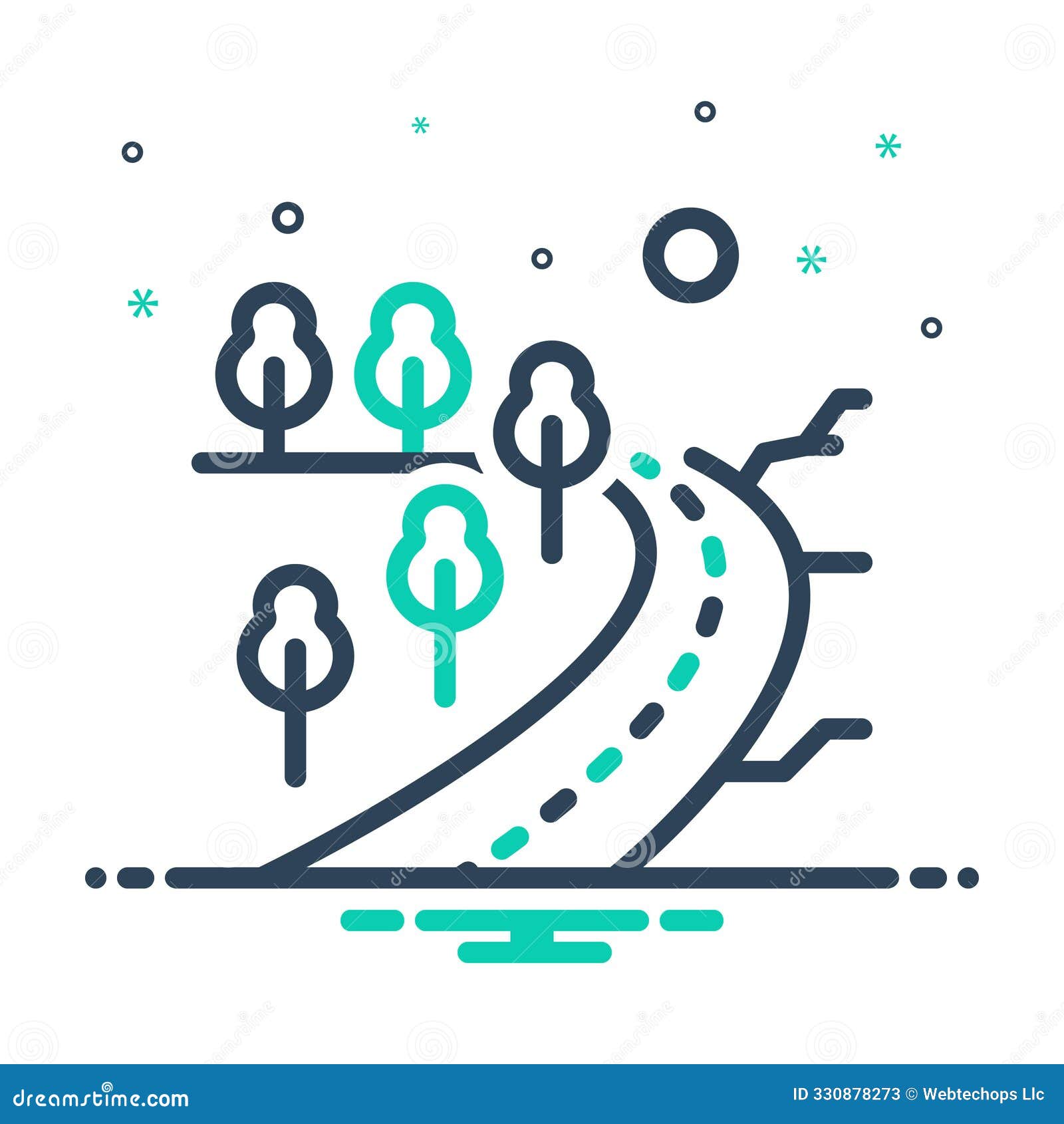 Mix Icon for Way, Landscape and Route Stock Illustration - Illustration ...