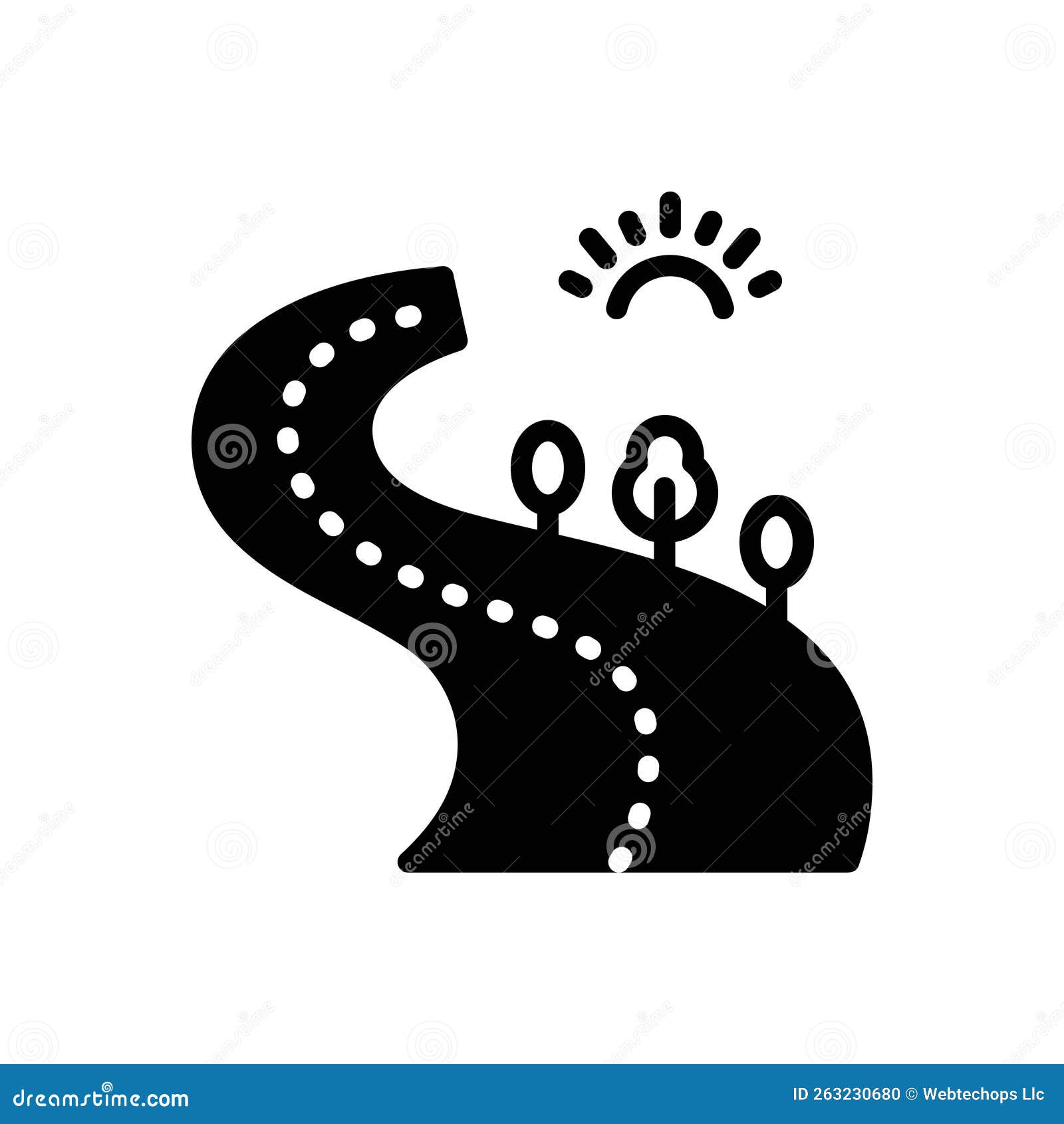 Black Solid Icon for Way, Path and Route Stock Vector - Illustration of ...