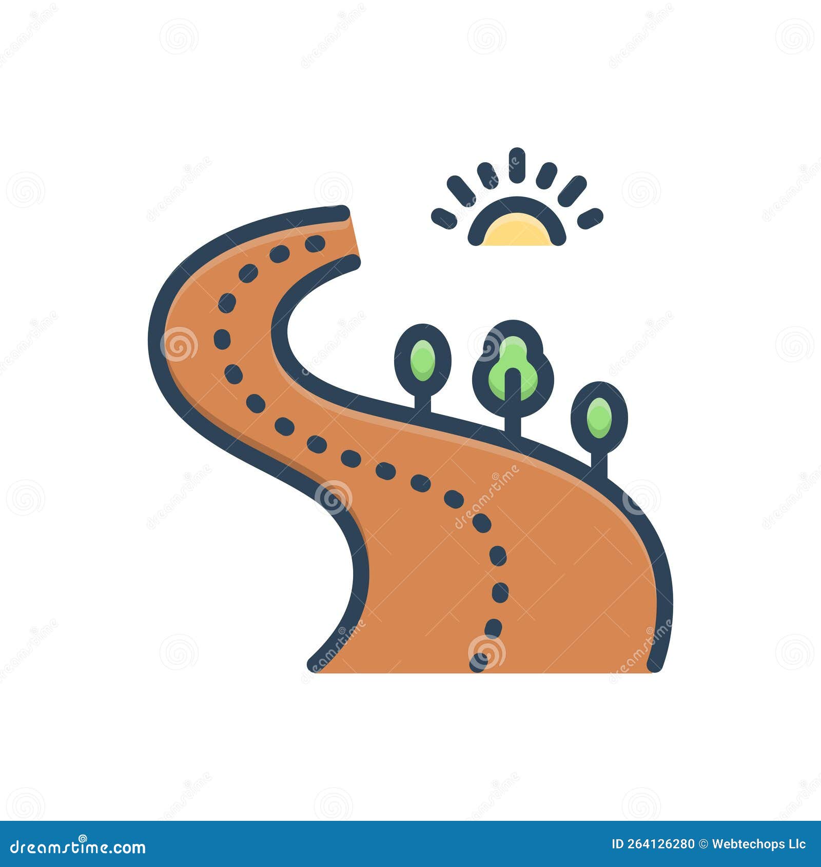 Color Illustration Icon for Way, Path and Route Stock Vector ...