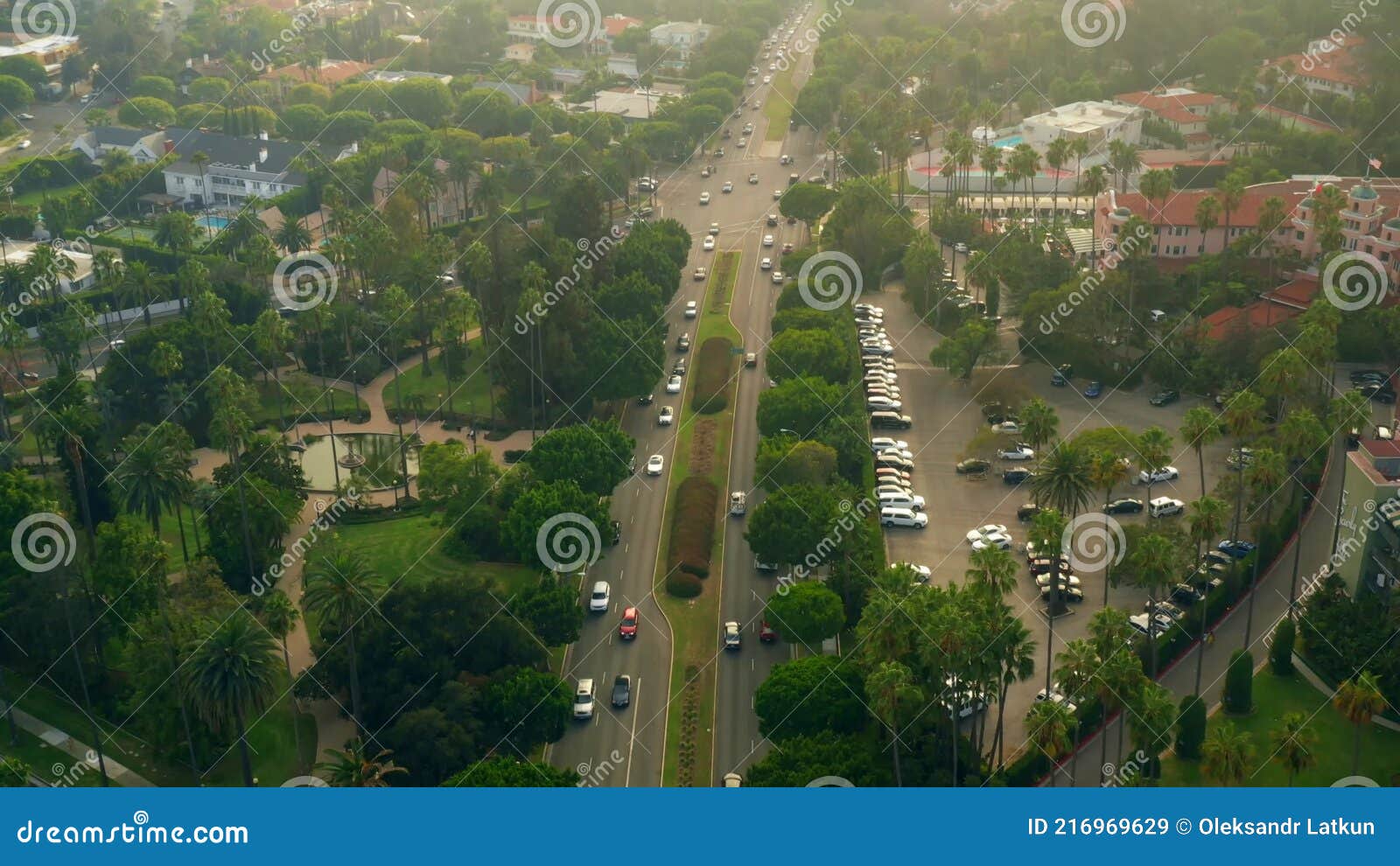 6 Way Intersection in Beverly Hills. High Quality Stock Video - Video ...