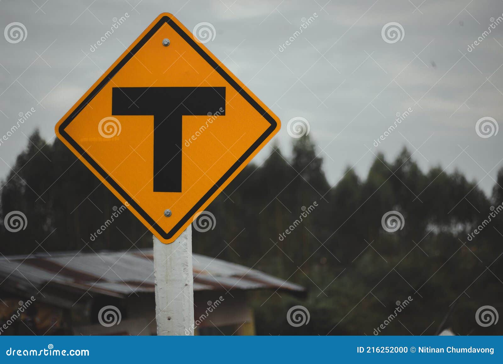 3-way Intersection Sign or Vintage Sign Stock Photo - Image of driveway ...