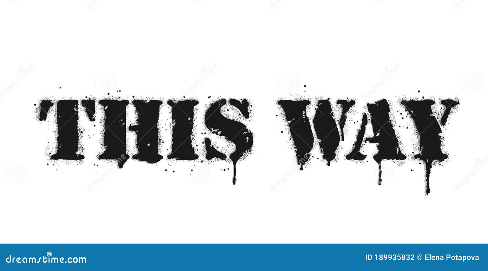 This Way Lettering. Vector Graffiti Lettering on White. Lettering ...