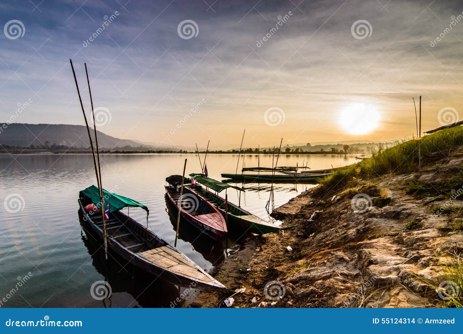 Way of Lives Along the Two-colored River Bank Stock Photo - Image of ...