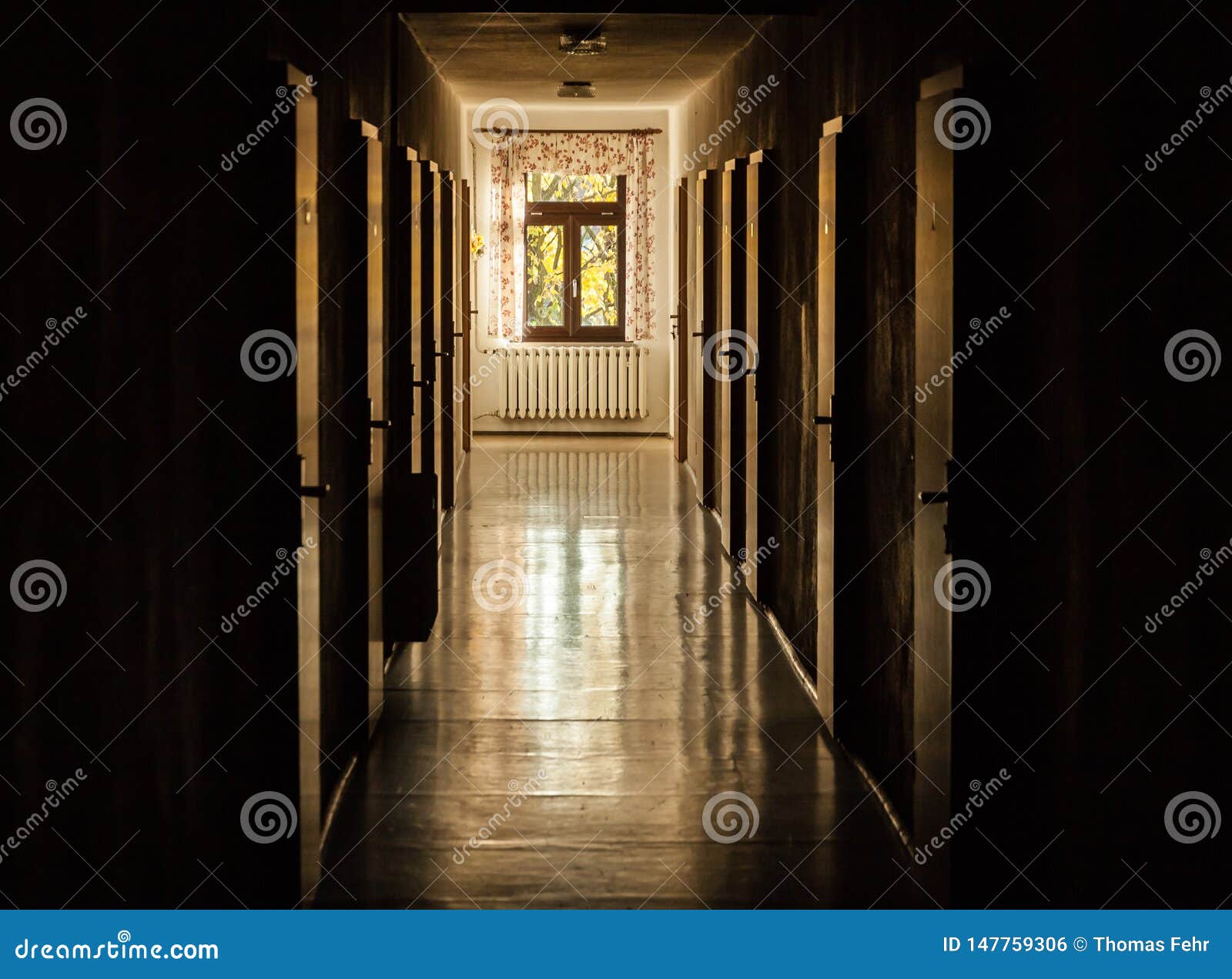 Way with lot doors stock photo. Image of death, long - 147759306