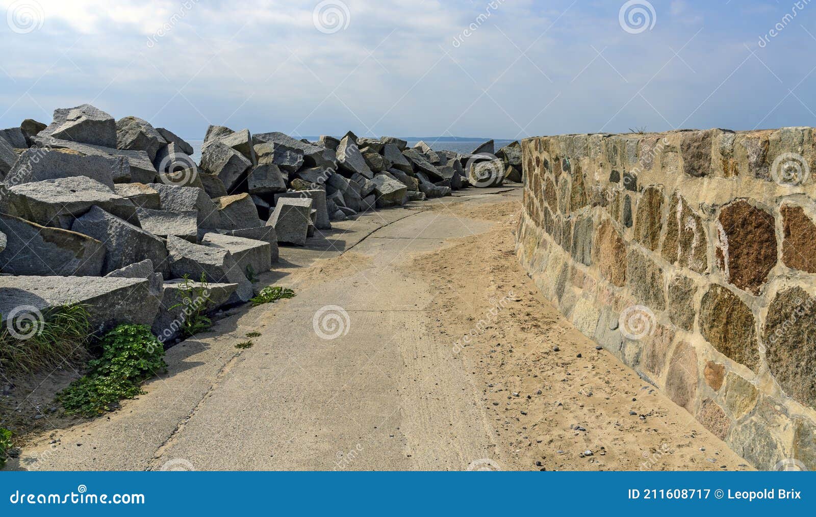 Way on a mole of a harbour stock image. Image of harbour - 211608717