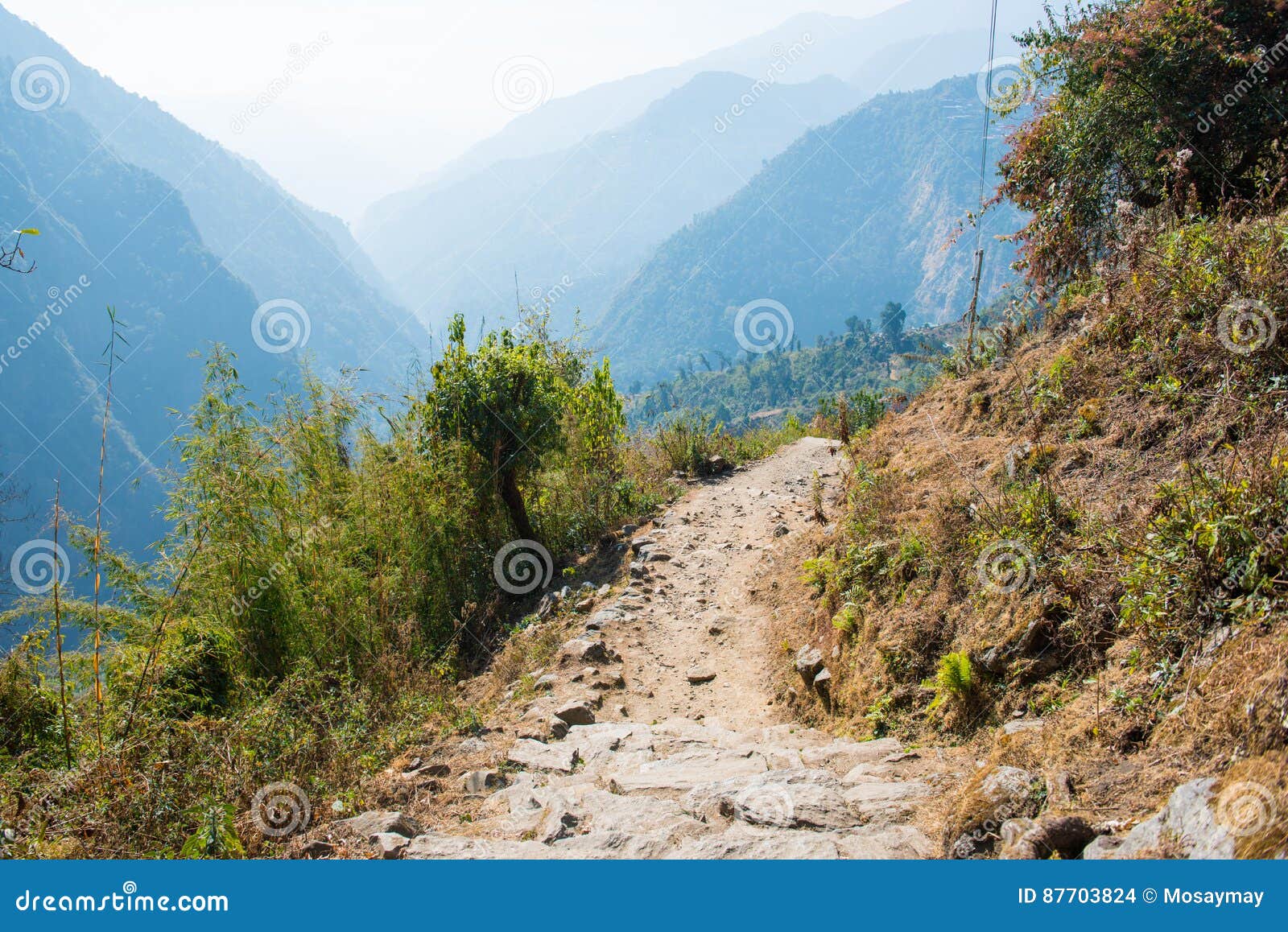 Way on the Mountain for Trekking Stock Photo - Image of hill, mountain ...