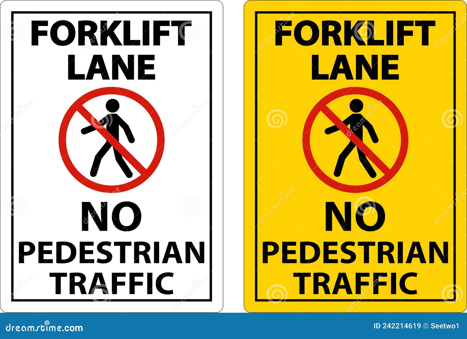2-Way No Pedestrian Traffic Sign on White Background Stock Vector ...