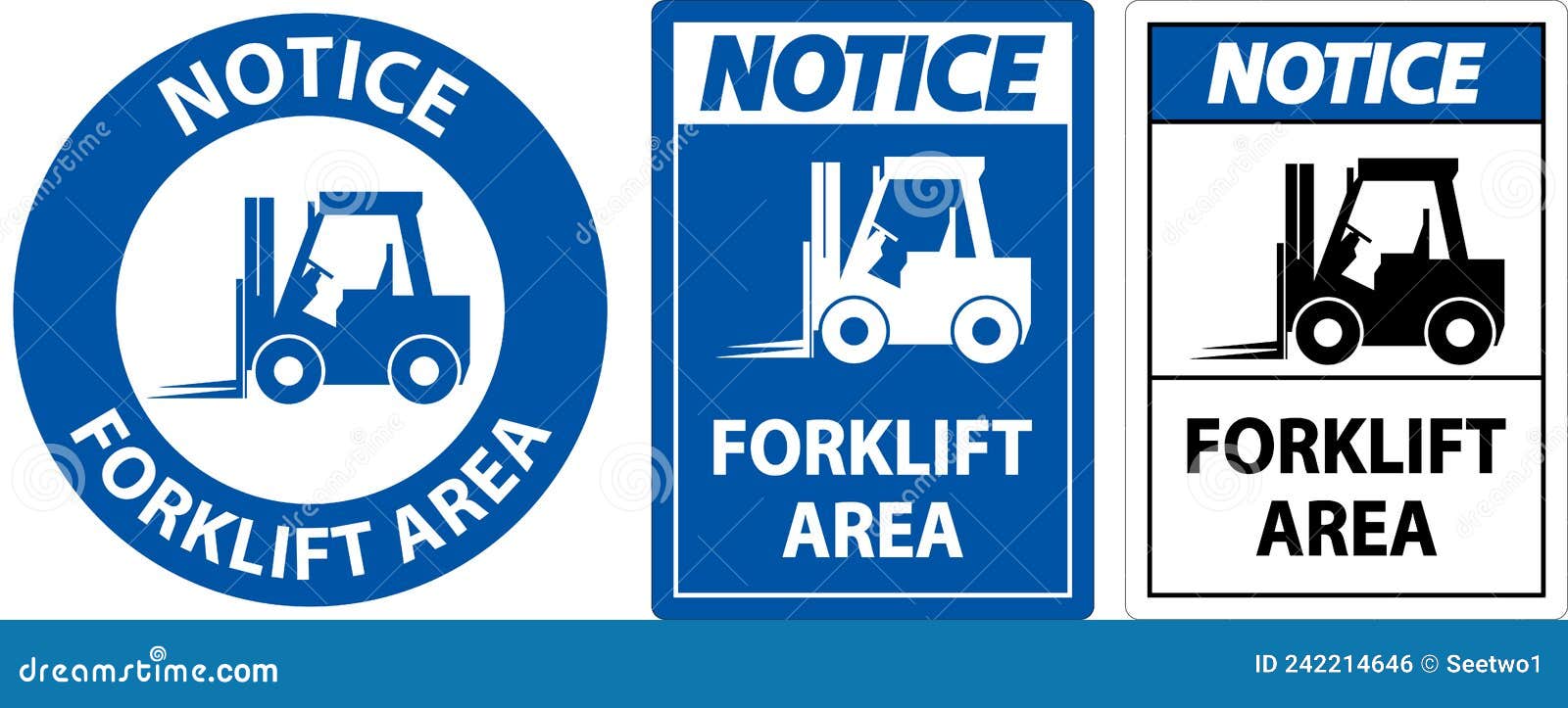 2-Way Notice Forklift Area Sign on White Background Stock Vector ...