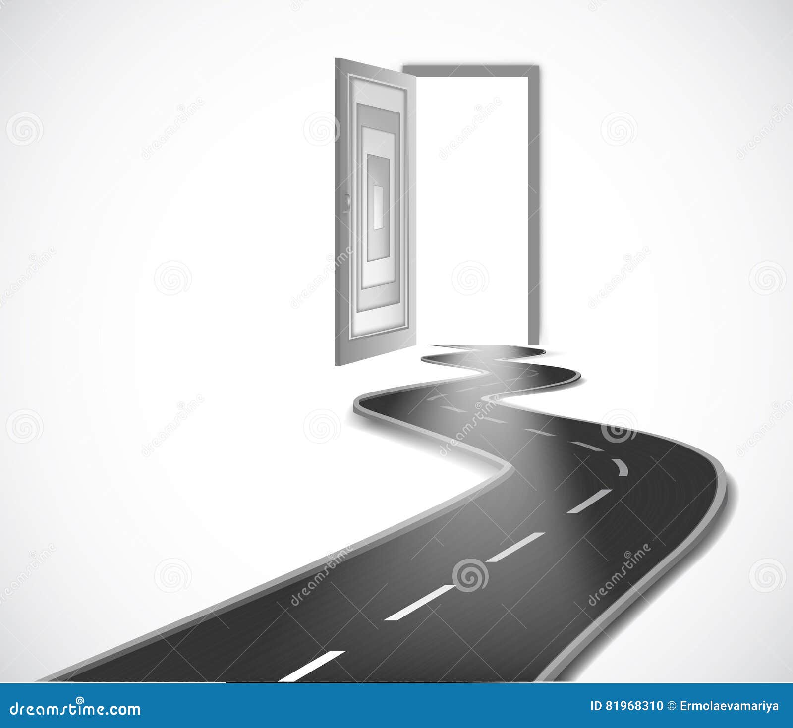 Way with Opened Door. Vector Stock Vector - Illustration of path ...