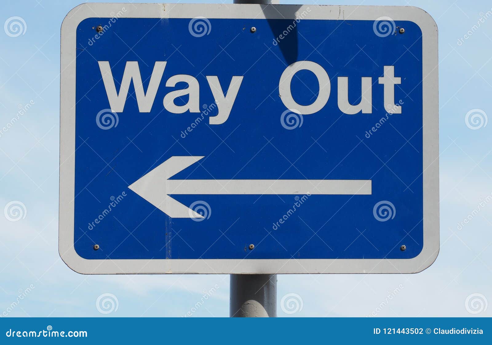Way out sign stock photo. Image of direction, sign, left - 121443502