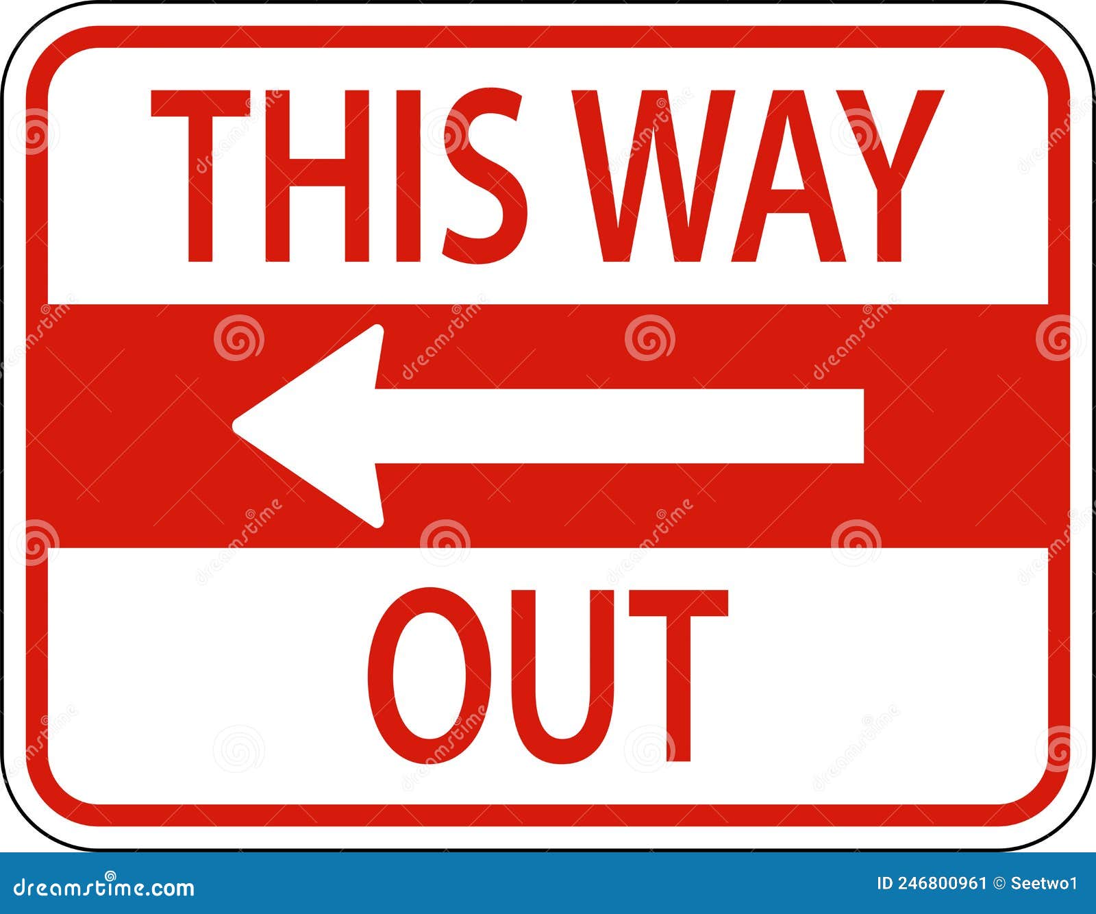 This Way Out Left Arrow Sign on White Background Stock Vector ...
