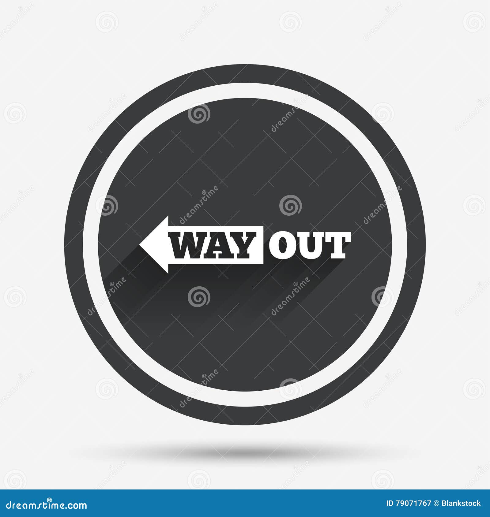 Way Out Left Sign Icon. Arrow Symbol Stock Vector - Illustration of ...