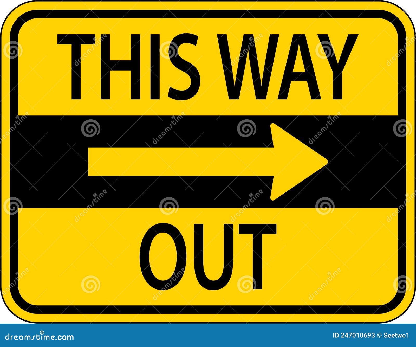 This Way Out Right Arrow Sign on White Background Stock Vector ...