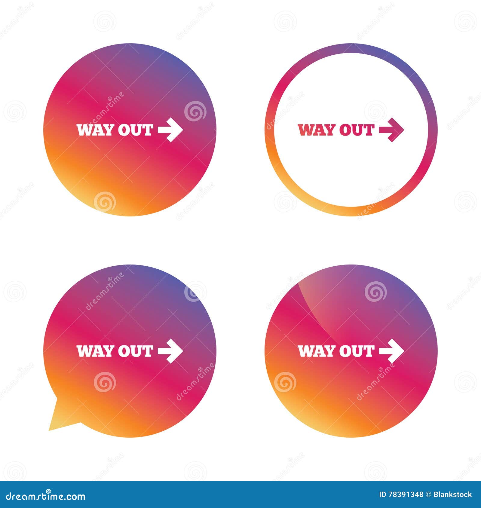 Way Out Right Sign Icon. Arrow Symbol Stock Vector - Illustration of ...