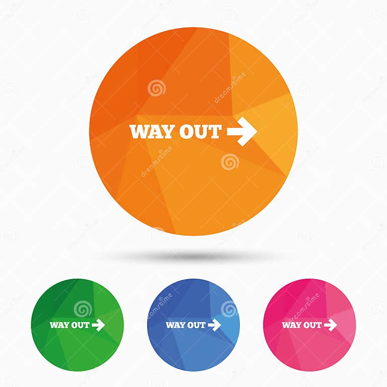 Way Out Right Sign Icon. Arrow Symbol Stock Vector - Illustration of ...