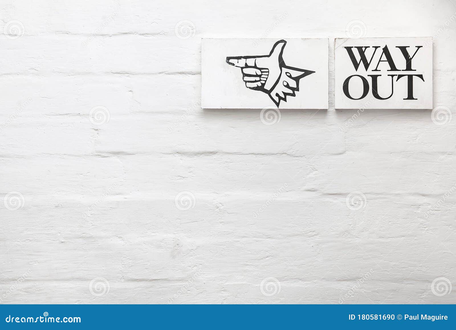 Way Out Sign with Copyspace, Exit Sign Template Stock Photo - Image of ...