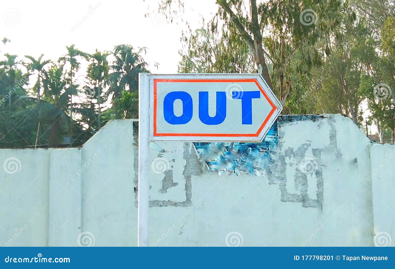Way Out Sign and Symbol Board Stock Image - Image of board, blue: 177798201