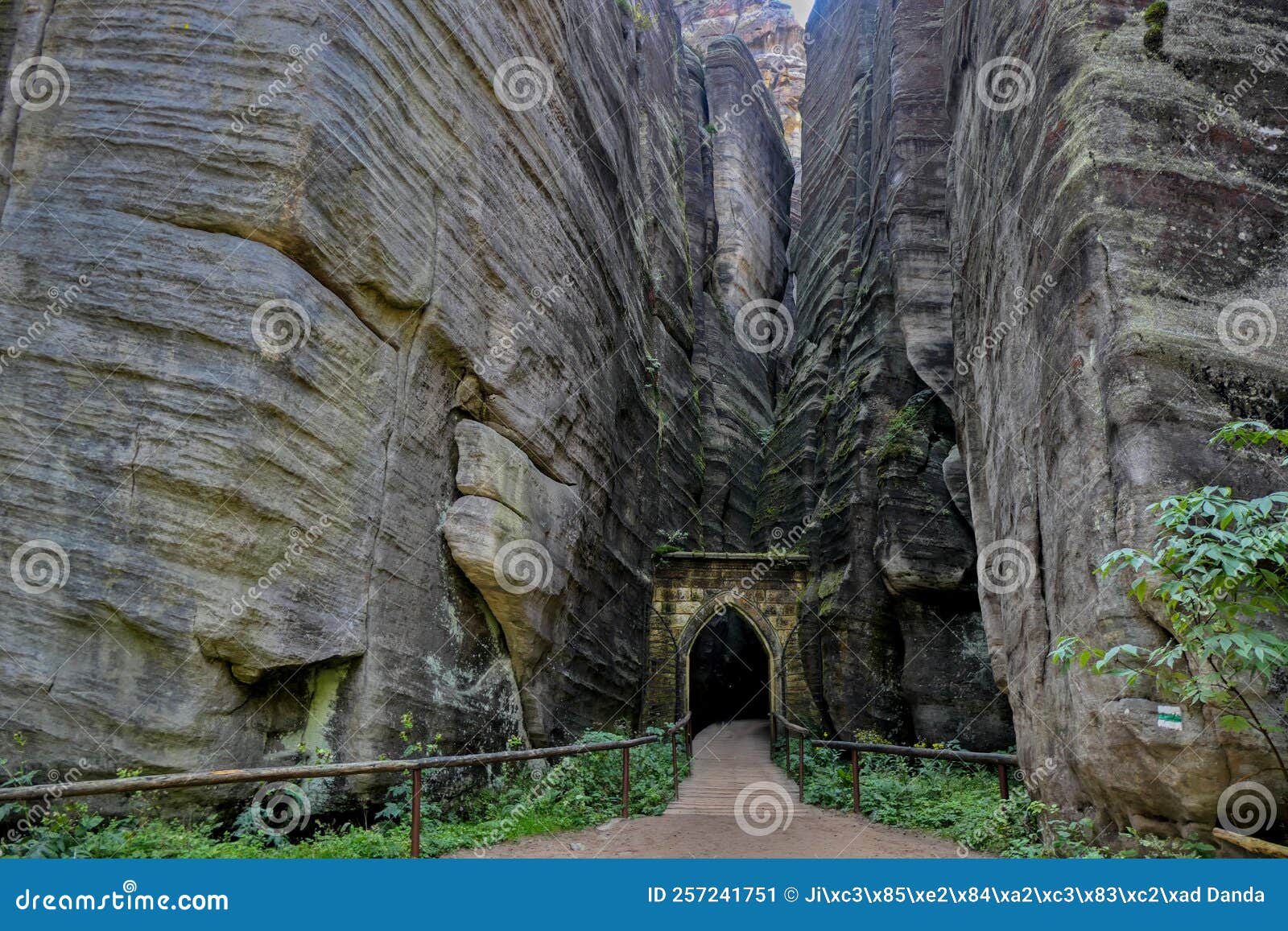 This way, please! stock image. Image of cliff, wall - 257241751