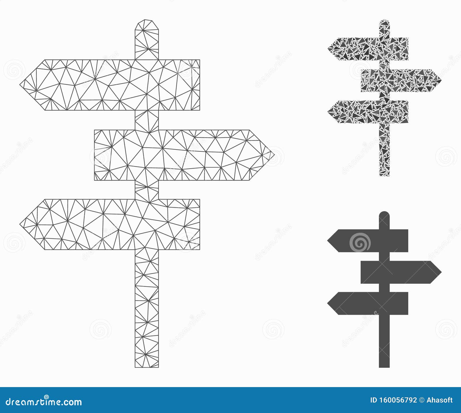 Way Pointer Vector Mesh Wire Frame Model And Triangle Mosaic Icon Stock Vector Illustration Of