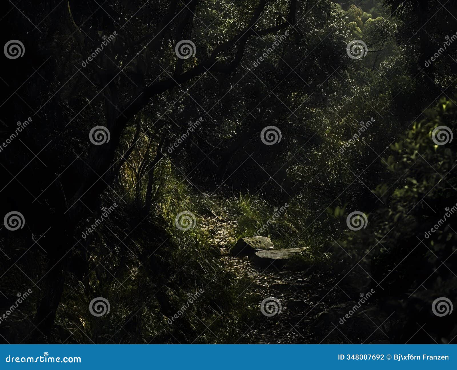 Dark Forest Path Nature Pathway Green Forest Road Stock Illustration ...