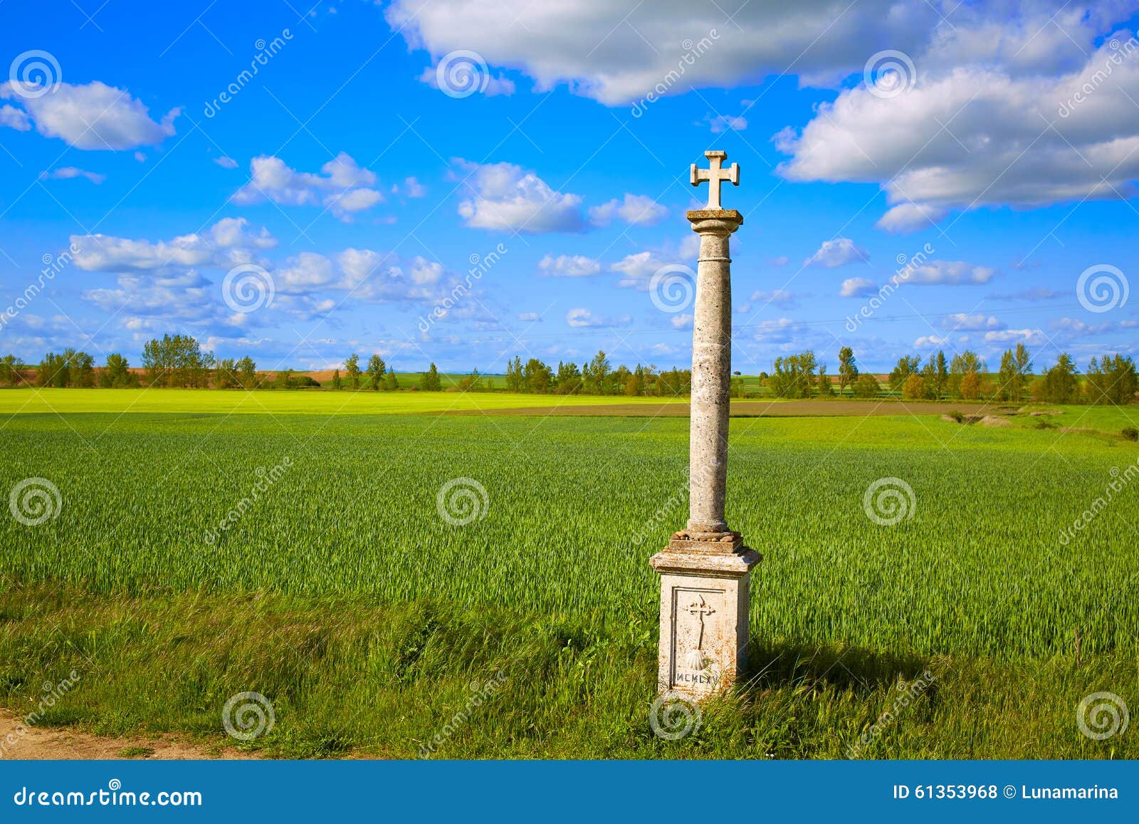 The Way of Saint James Cross Column in Palencia Stock Photo - Image of ...
