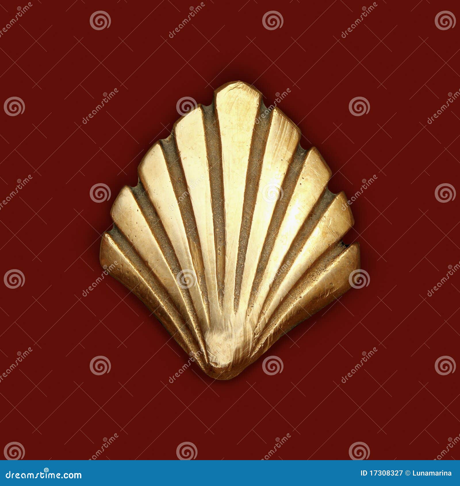 Way Of Saint James Symbol Shell Golden Metal Stock Image ...