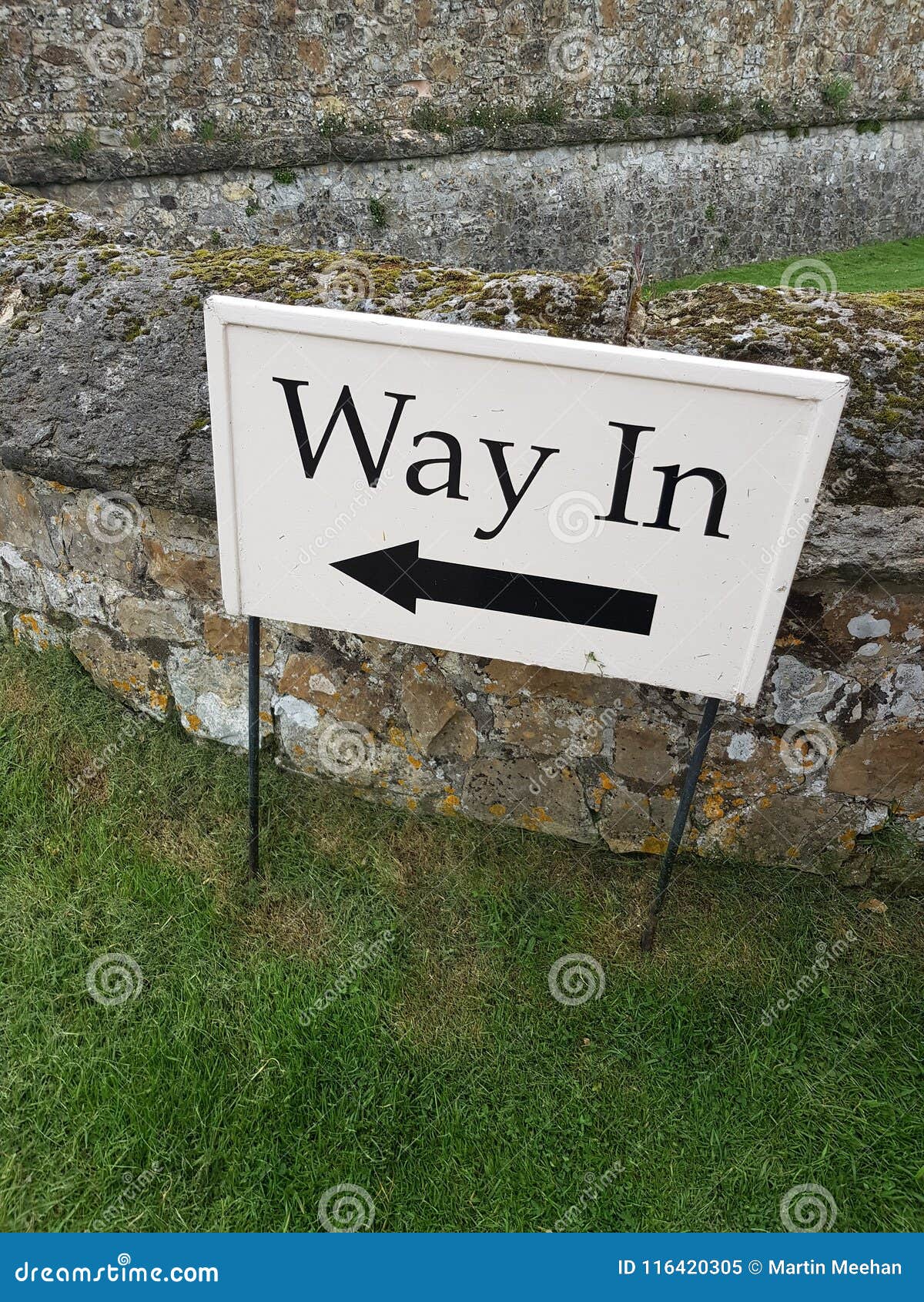 Way in sign on grass lawn. stock image. Image of modern - 116420305