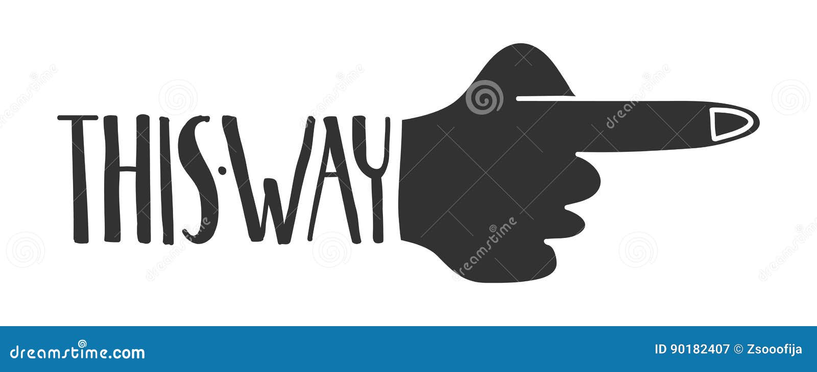 This Way Sign Cartoon Vector | CartoonDealer.com #90182407