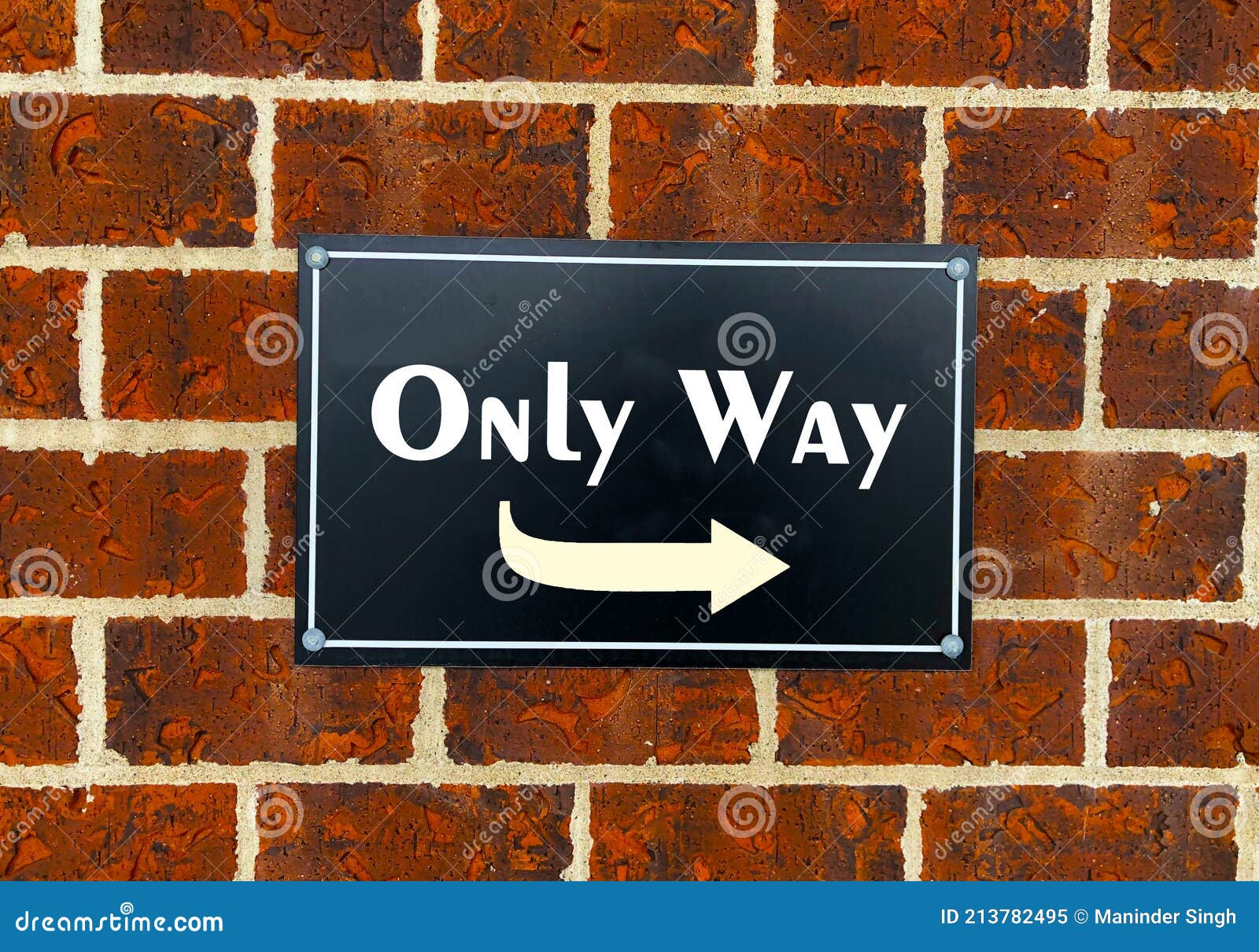 Only way sign. stock image. Image of value, peggy, canada - 213782495