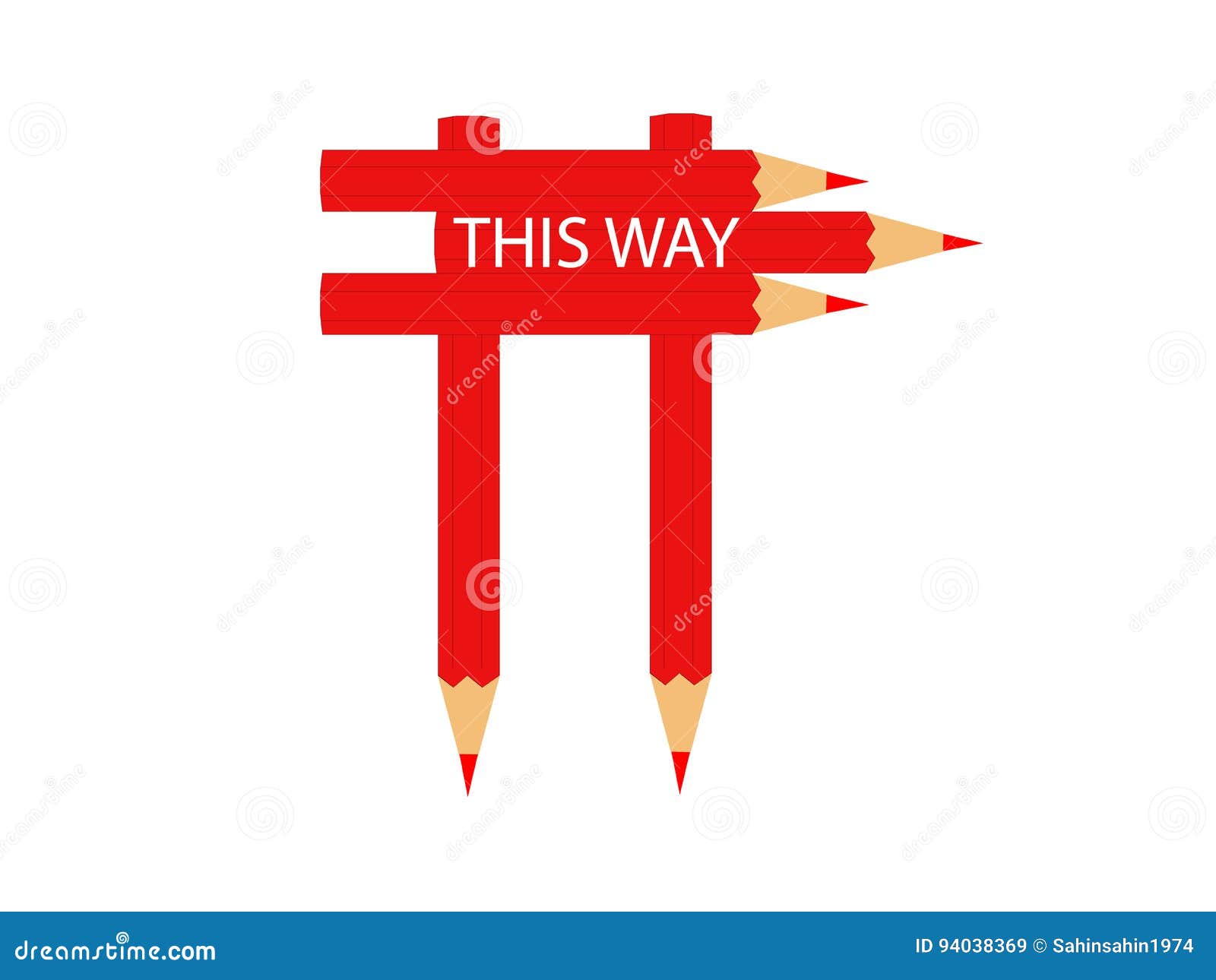This way sign stock illustration. Illustration of caution - 94038369