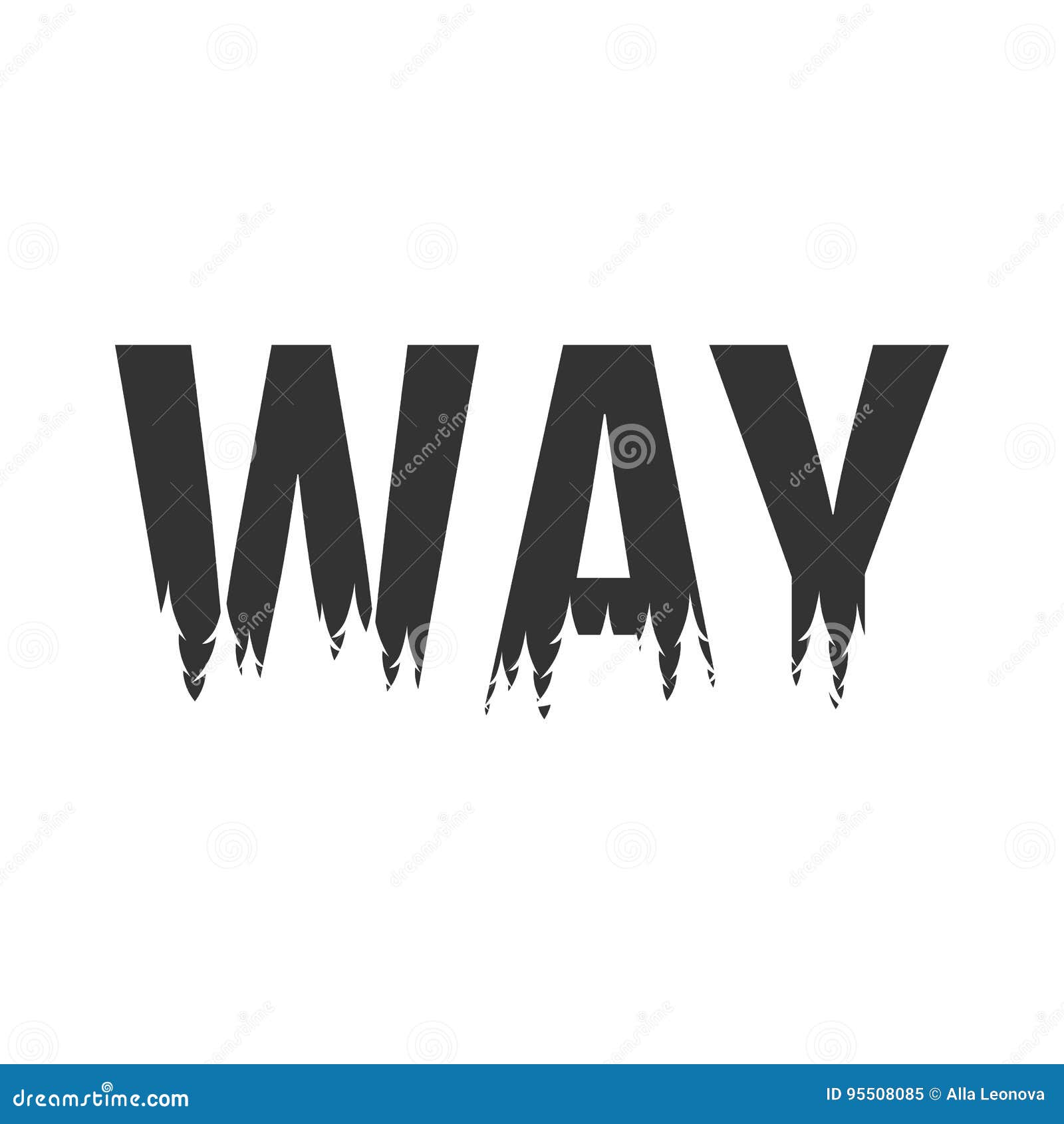 Way. Text or Labels with Silhouette of Forest. Stock Illustration ...