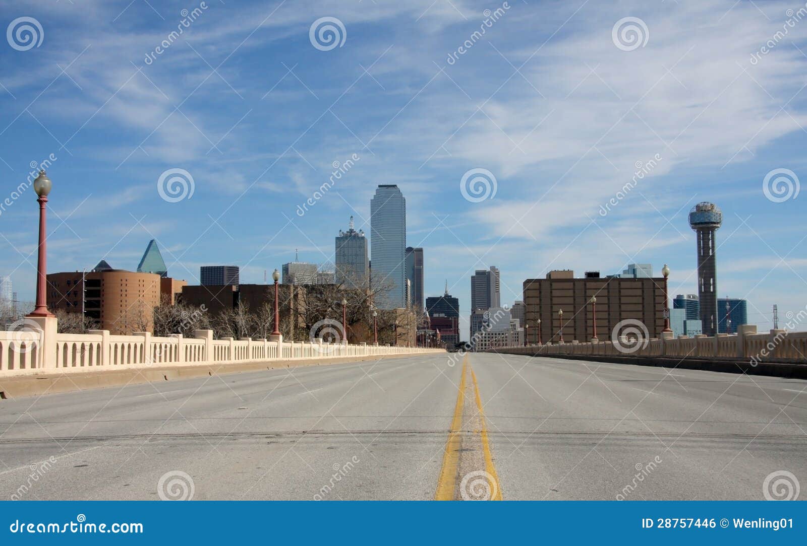 Way to downtown of Dallas stock photo. Image of clound - 28757446