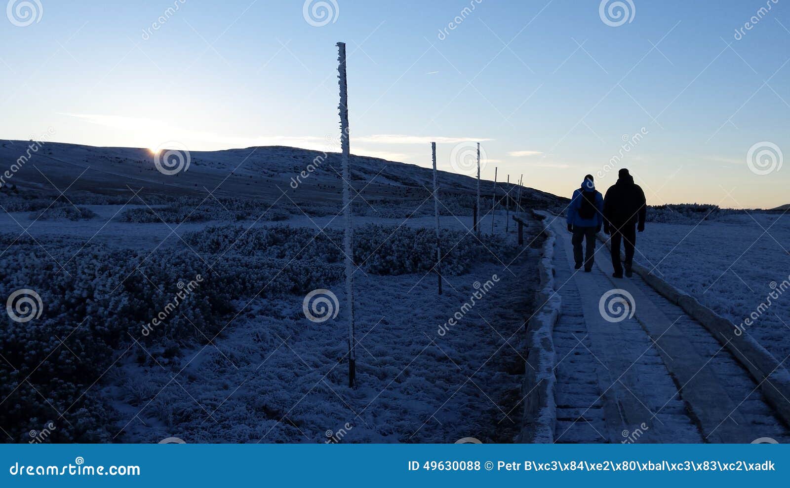 Way to the end stock photo. Image of morning, snow, landscape - 49630088