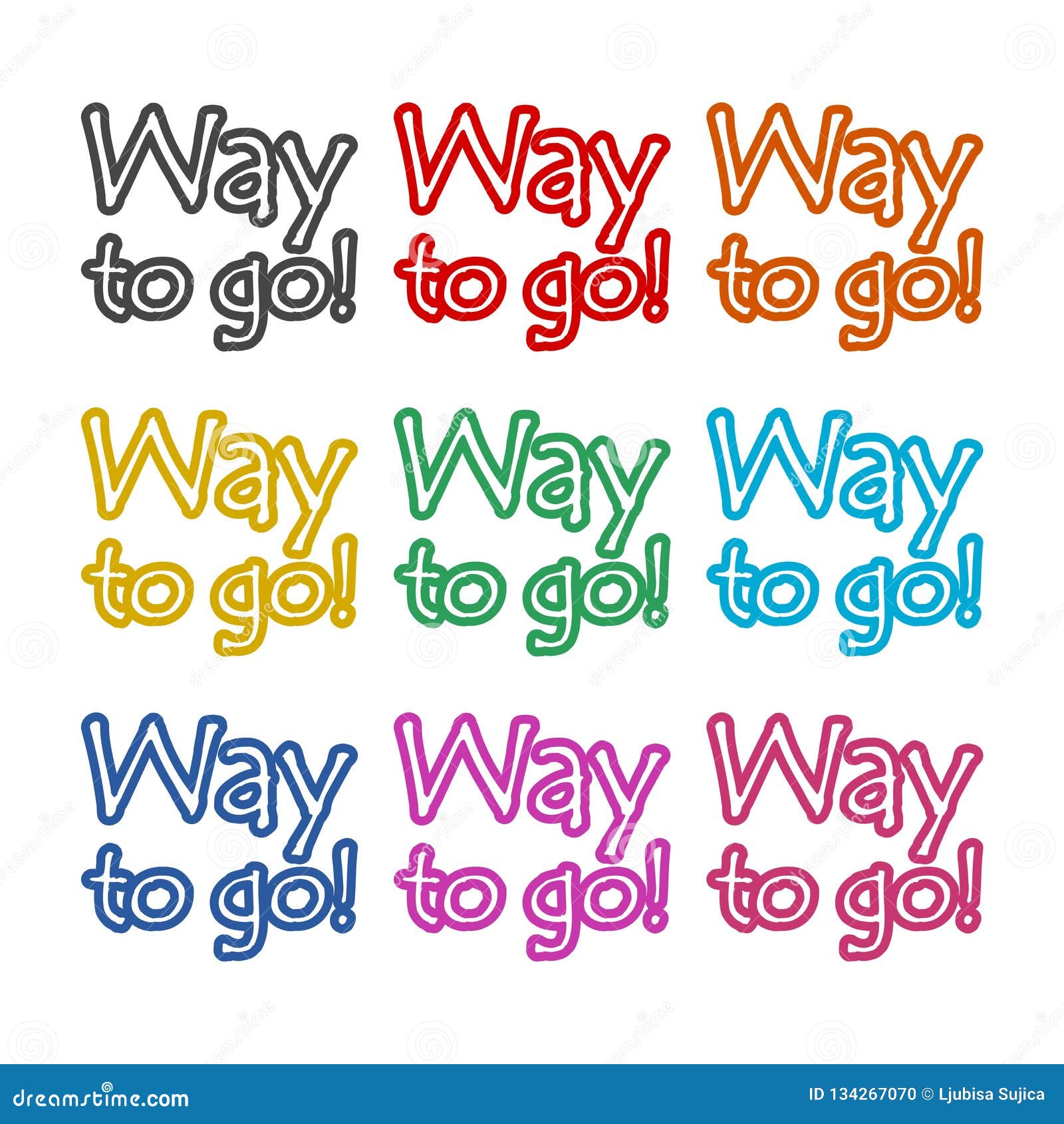 Way To Go Icon or Logo, Color Set Stock Illustration - Illustration of ...