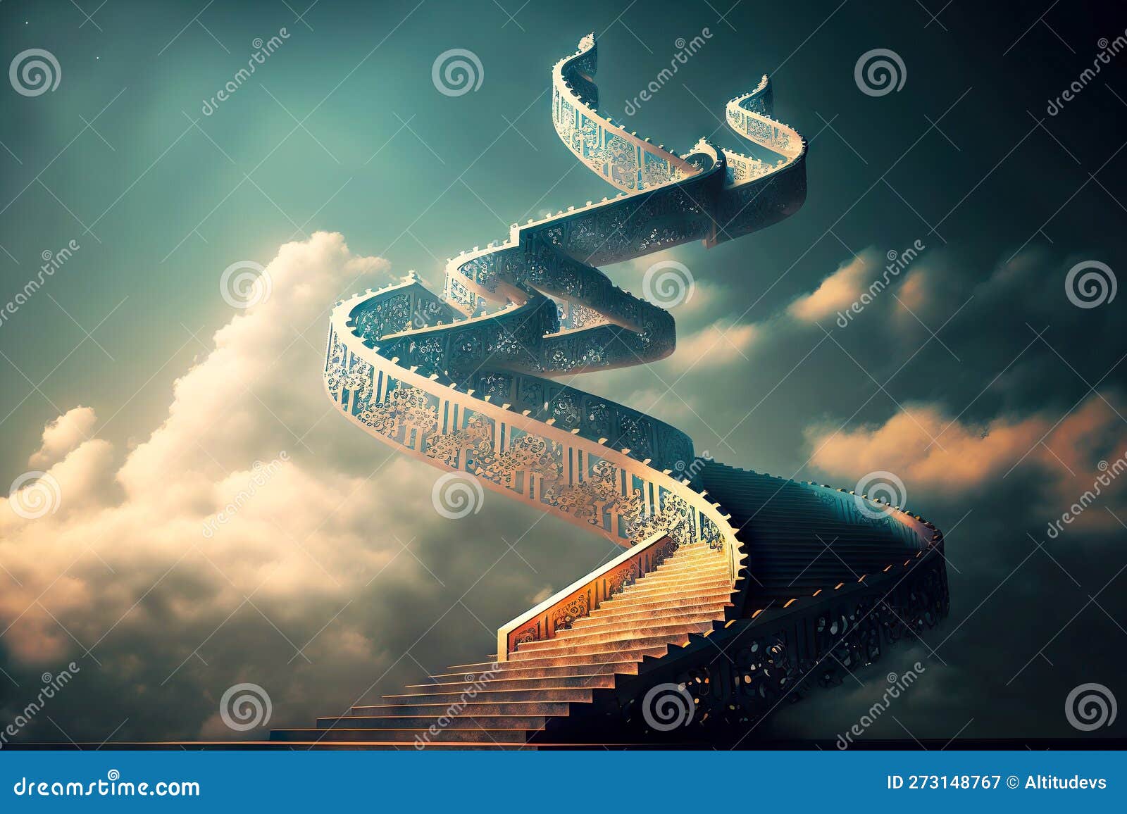Way To God in Clouds Stairway To Heaven Stock Illustration ...