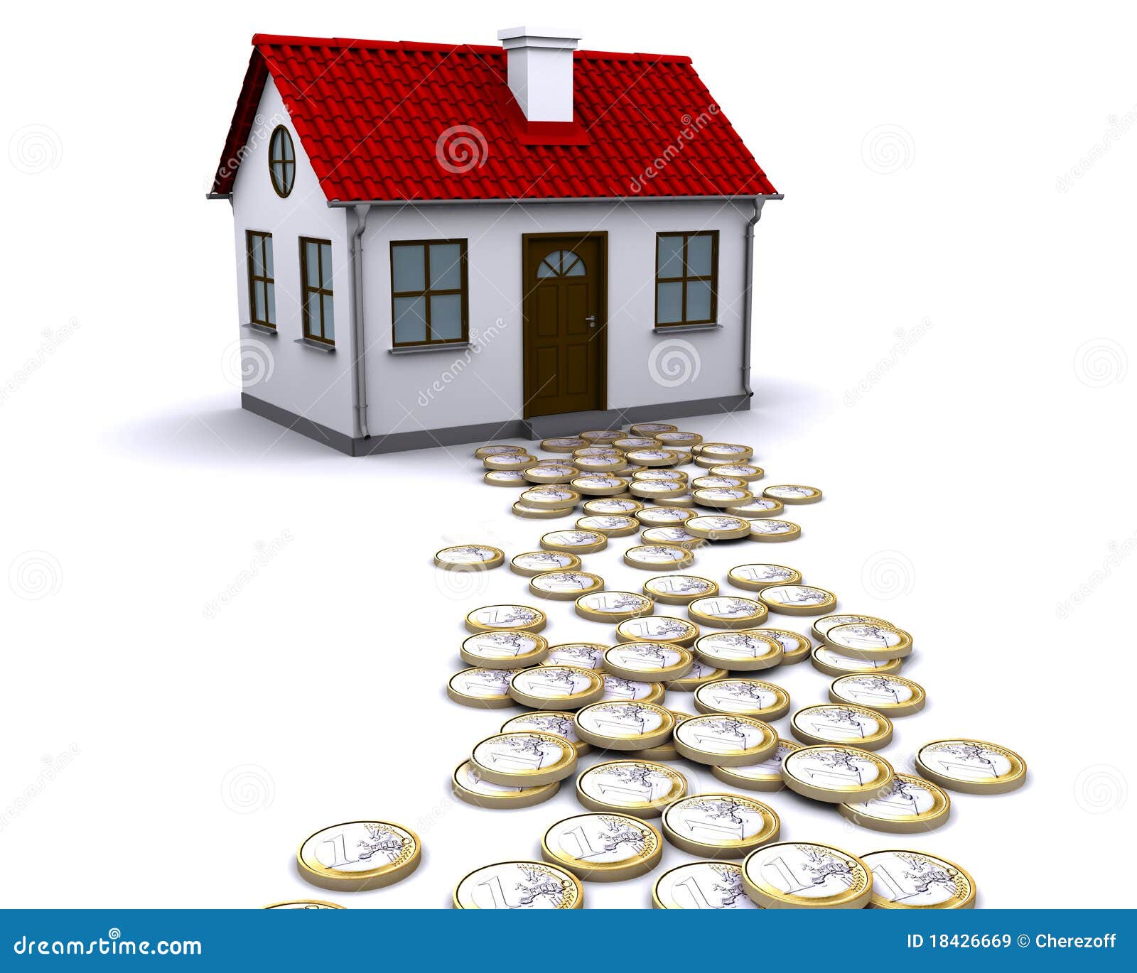 Way to the house stock illustration. Illustration of mortgage - 18426669