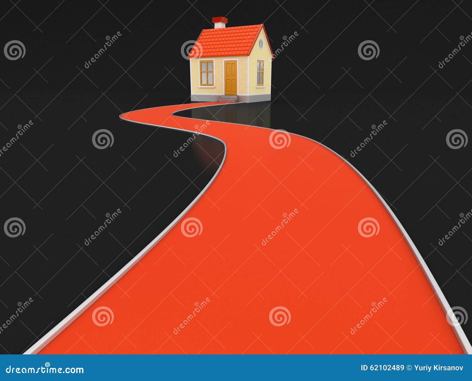 Way To House (clipping Path Included) Stock Illustration - Illustration ...