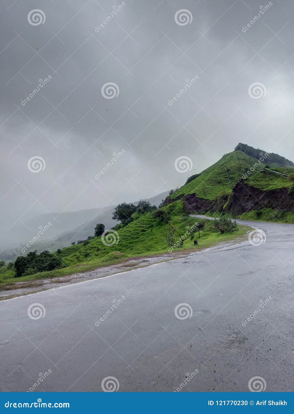 Way to the nature stock photo. Image of cloudy, road - 121770230