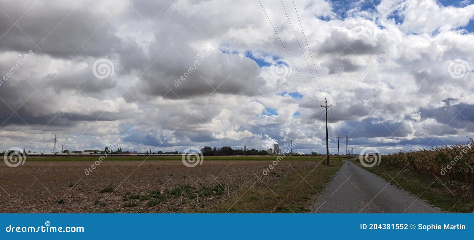 Way to nowhere stock photo. Image of grass, cumulus - 204381552
