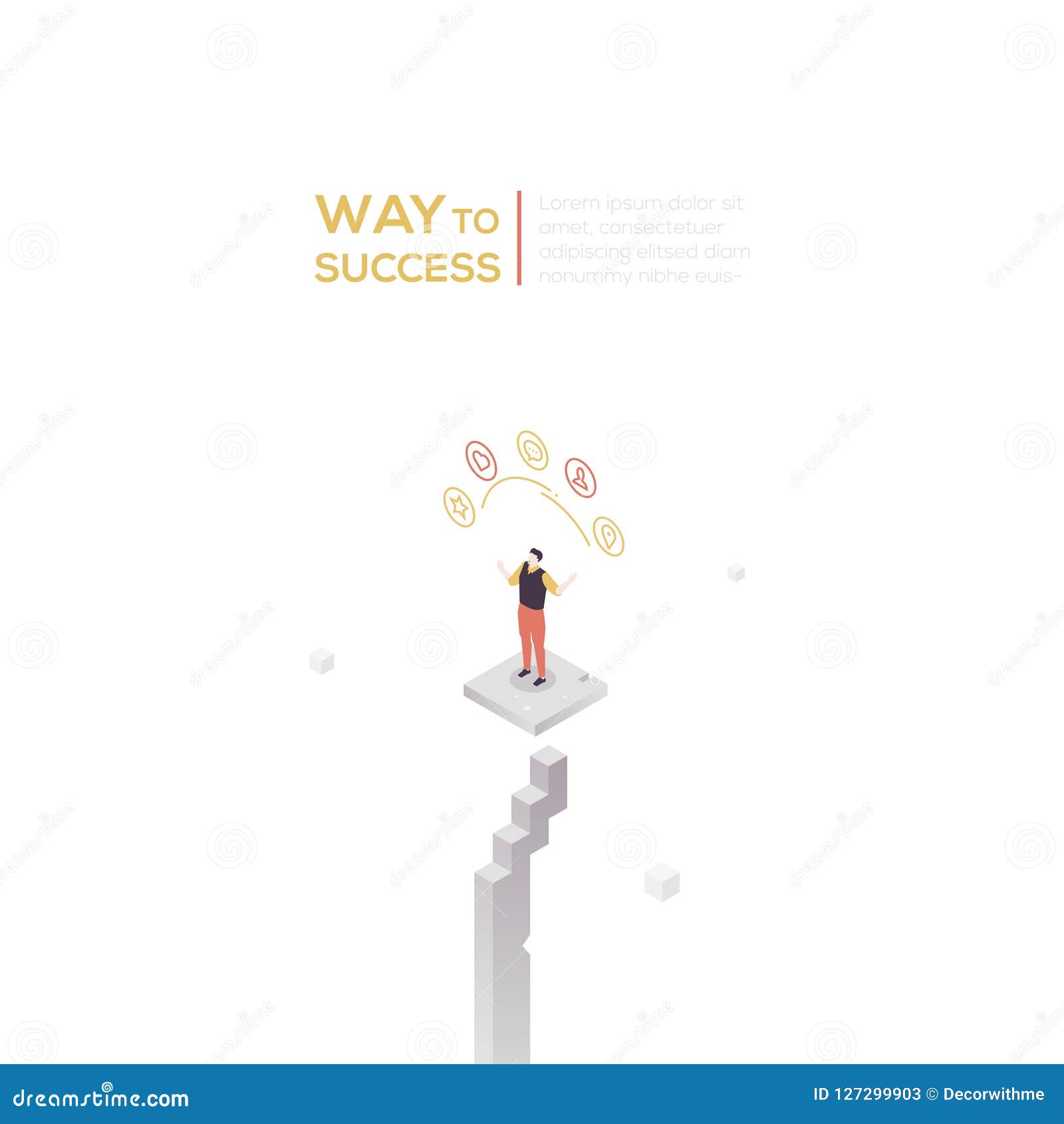 Way To Success - Modern Isometric Vector Banner Stock Vector ...