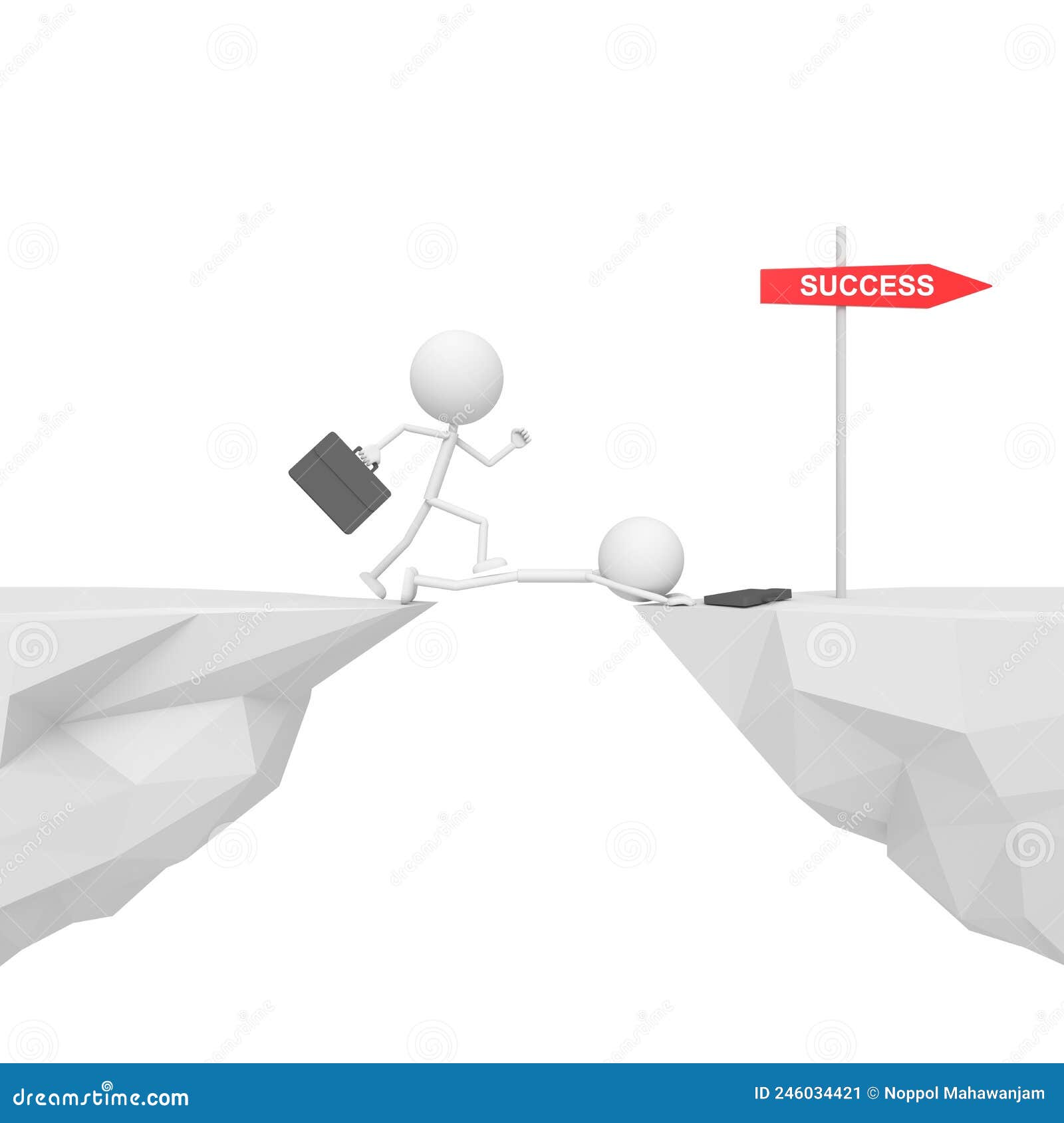 The Way To Success with Sacrifice. 3D Rendering Stock Illustration ...