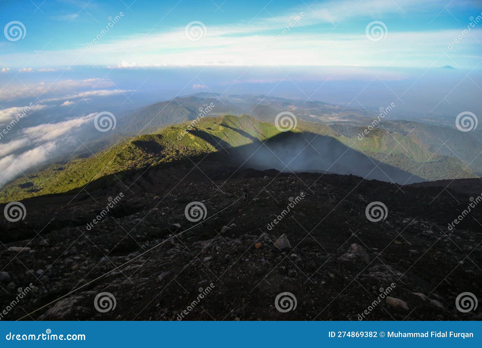 Top mount slamet stock photo. Image of footpath, hiking - 274869382