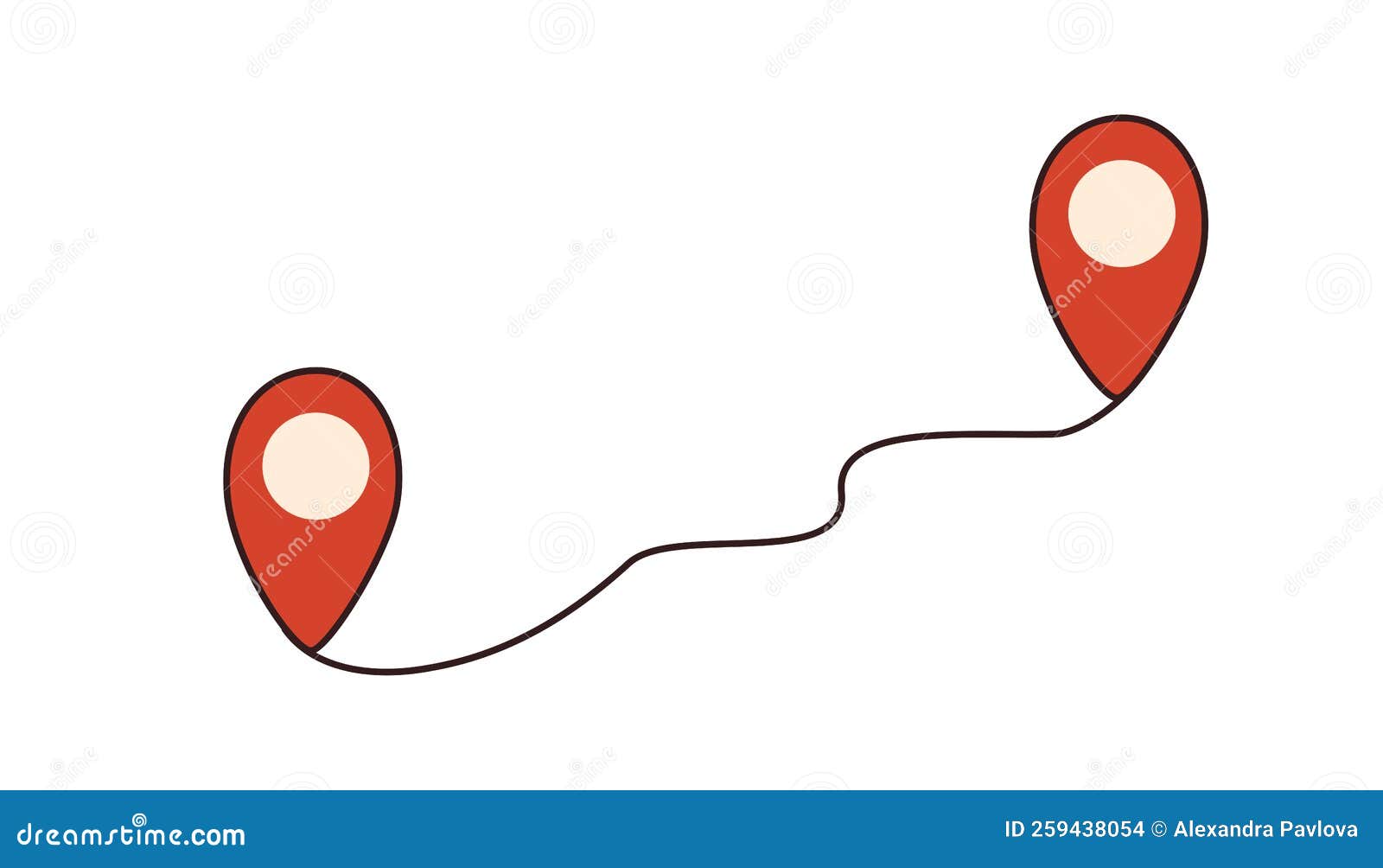 Way between Two Points. Location Pointers. Gps Navigation and Travel ...